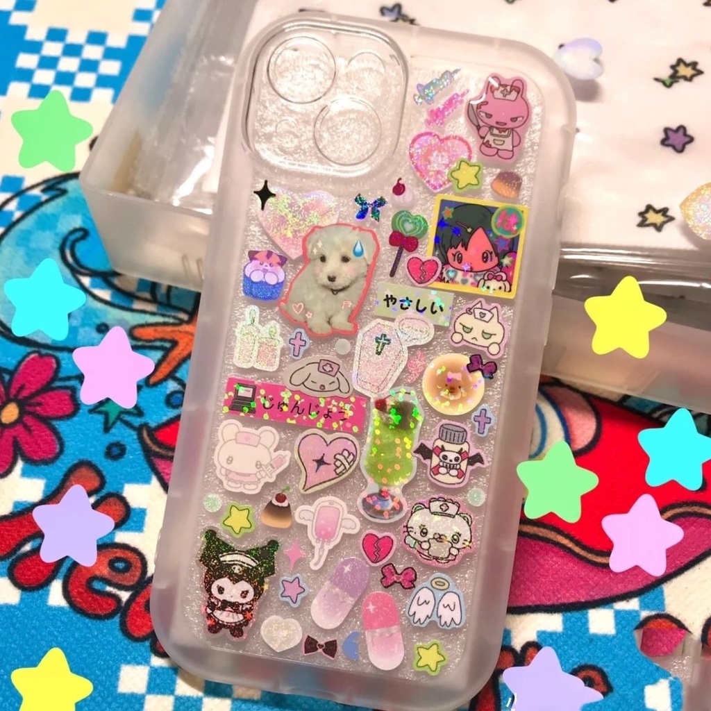 Y2k Stars Retro Sticker Phone Case for IPhone 14 13 12 11 Pro Max XS X ...
