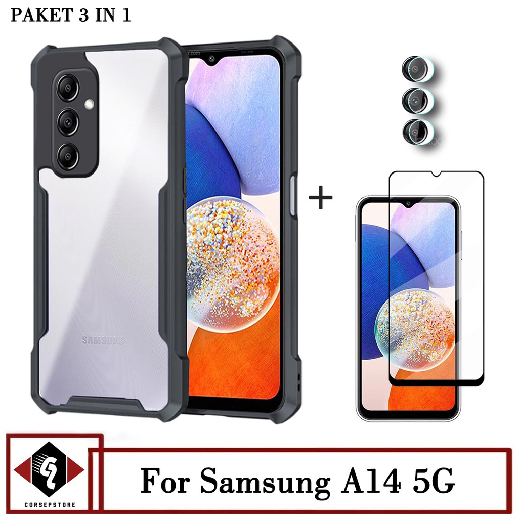 LAYAR Latest 3 IN 1 Transparent Case Package for Samsung A14 5G, Free ...