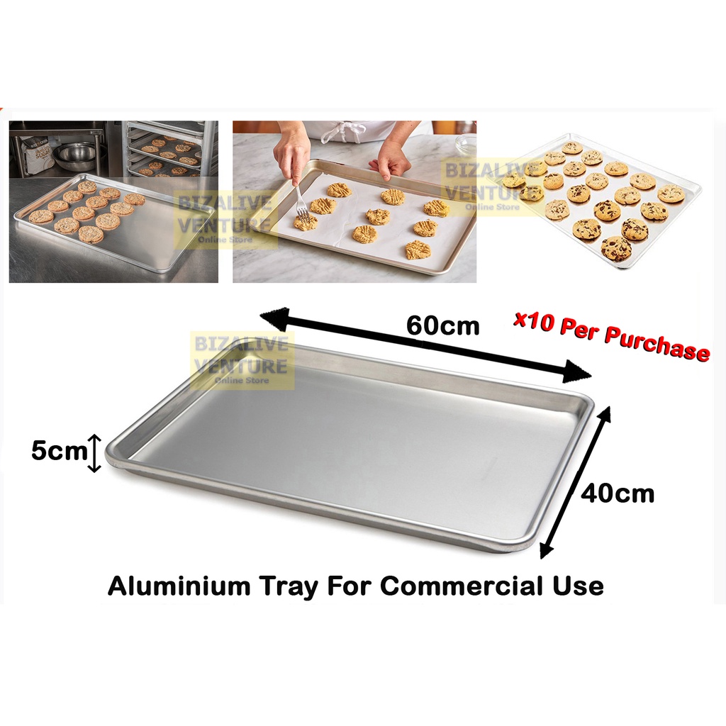(10 Pcs) Aluminium Tray Baking Tray for Industry Commercial Oven | Tray ...