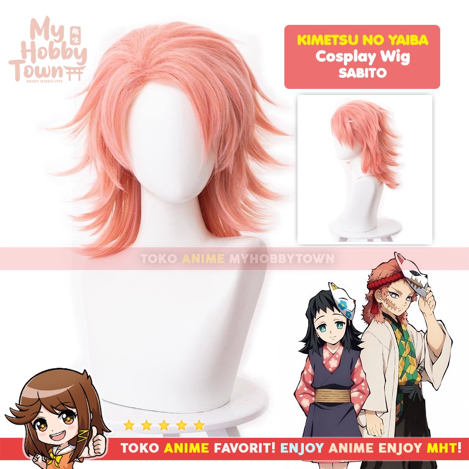 Anime Cosplay Wig Kimetsu no Yaiba Demon Slayer: Sabito Wig | Shopee ...