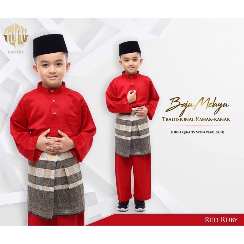 BAJU MELAYU BUDAK RED RUBY (PESAK) | Shopee Malaysia