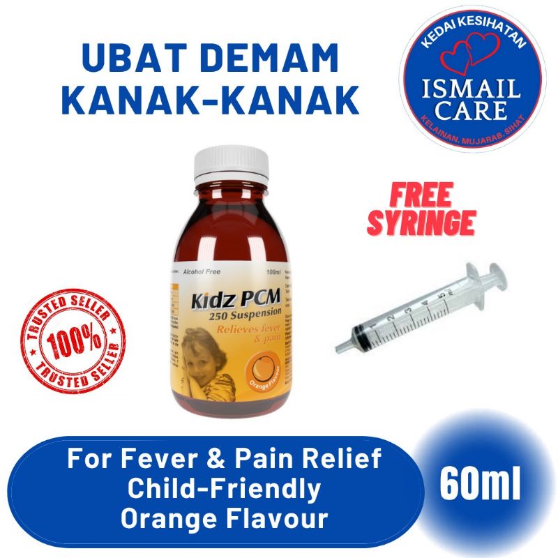 WINWA KIDZ PCM 250 SUSPENSION 60ML (Ubat demam kanak-kanak/ Pain Relief ...