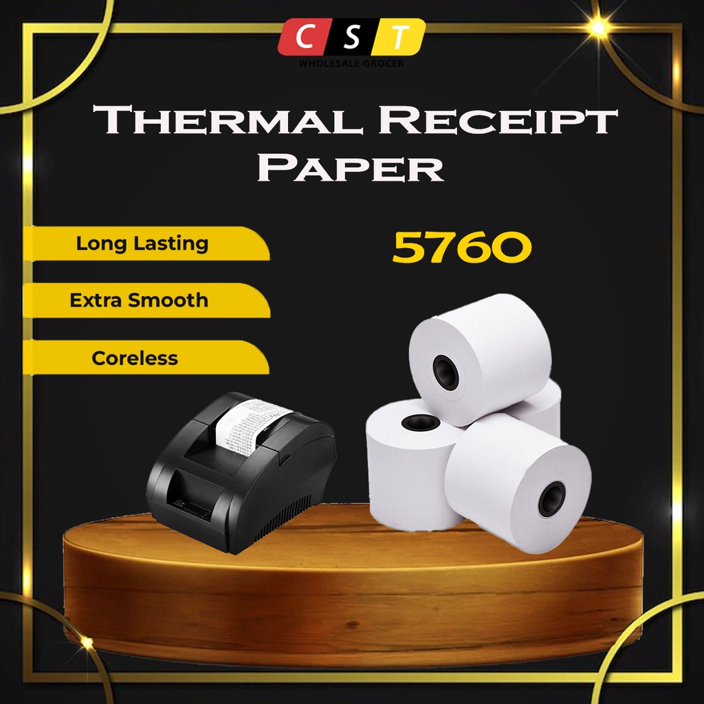 TP5760 Thermal Receipt Paper for Pos Machine/Cash Register Machine (10 ...