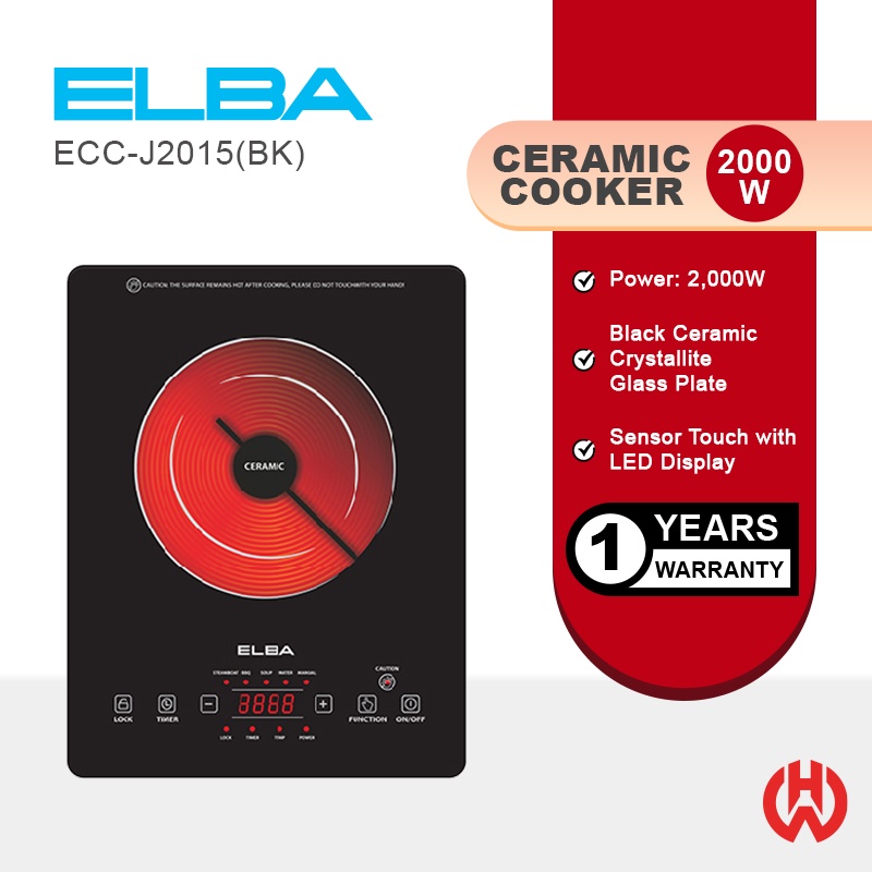 ELBA 2000W SENSOR TOUCH LED DISPLAY CERAMIC COOKER ECC-J2015(BK) | Shopee Malaysia