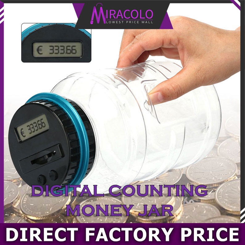 MIRA Cute Tabung Budak TABUNG DIGITAL Coin Bank malaysia syiling Clear ...