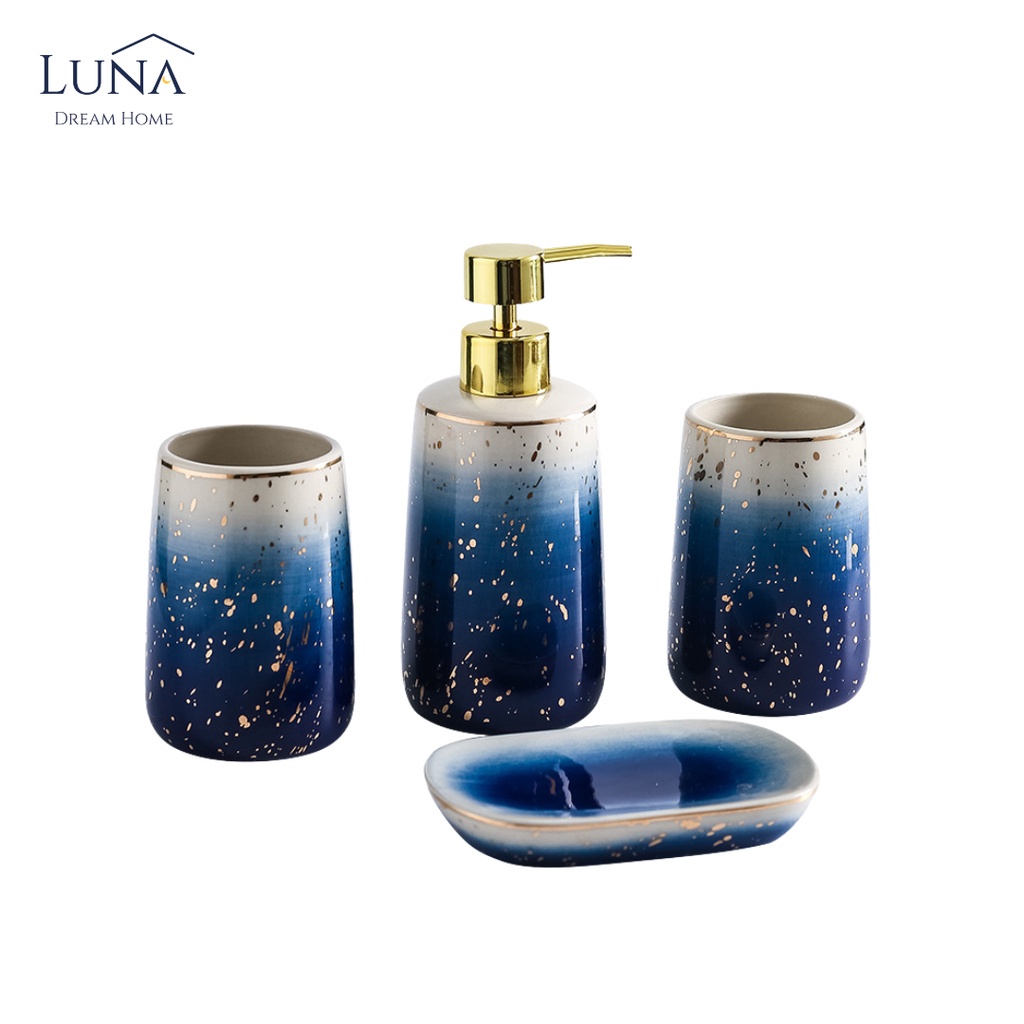 LUNA [Royal Blue Bath Accessories Set]Hari Raya Gift 4in1 Minimalist ...