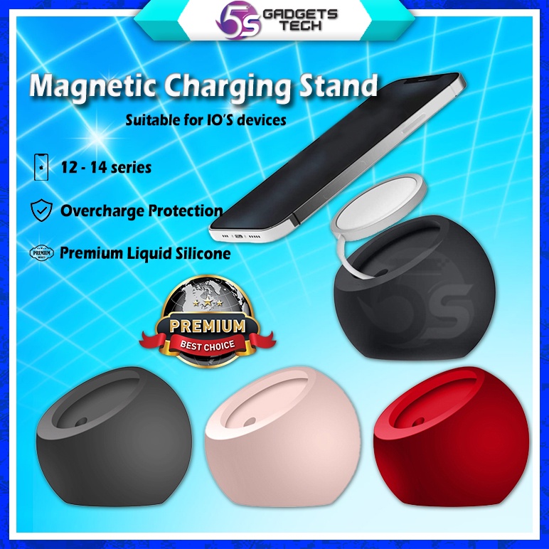 5S Magnetic Wireless Charger Stand Holder Silicone Ball Shape Charging ...