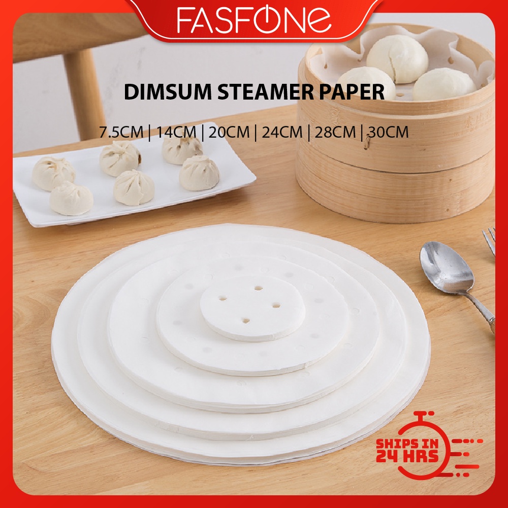 100pc Round Steam Paper Perforated Parchment Pads Air Fryer Steamer Dim ...