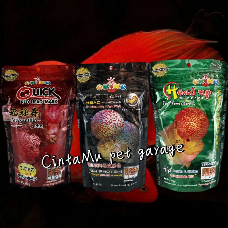 Okiko fish food 100g/flowerhorn food/fish pellet/cichlid fish food ...