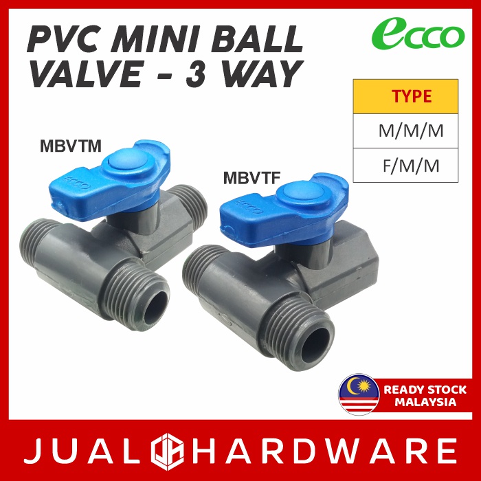 JH - ECCO Three-Way Mini Ball Valve 1/2 Inches | Shopee Malaysia
