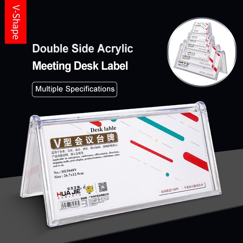 Triangle Acrylic Label Display Stand | Table Brochure Clear Display ...