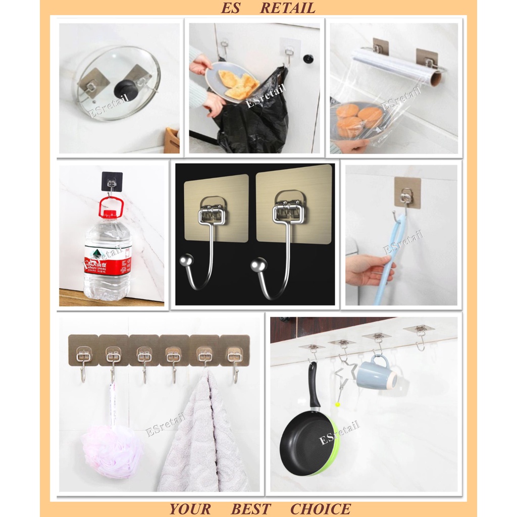 Large hook Stainless steel hook Large hanging hook Cangkuk besar ...