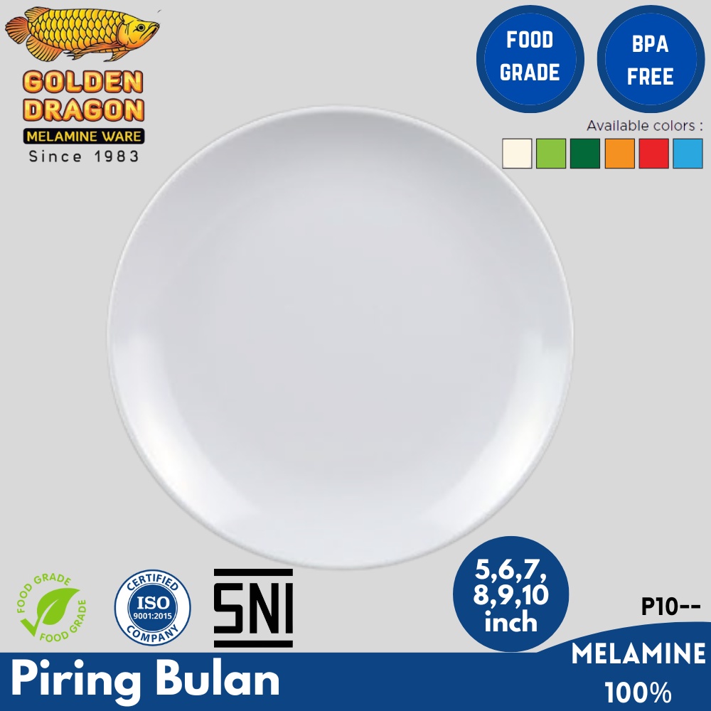 Golden Dragon Melamine Moon Plate / Melamine Moon Serving Dinner Plate ...