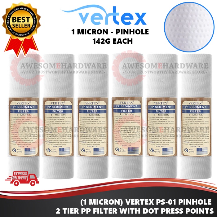 *PINHOLE* 1 MICRON VERTEX PS-01 2 TIER 10" PP WATER FILTER REFILL WITH ...