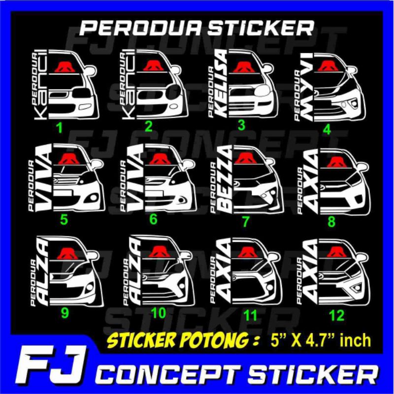 Sticker Proton Depan Alza Myvi Kancil Bezza Axia ( Cutting/Potong ...