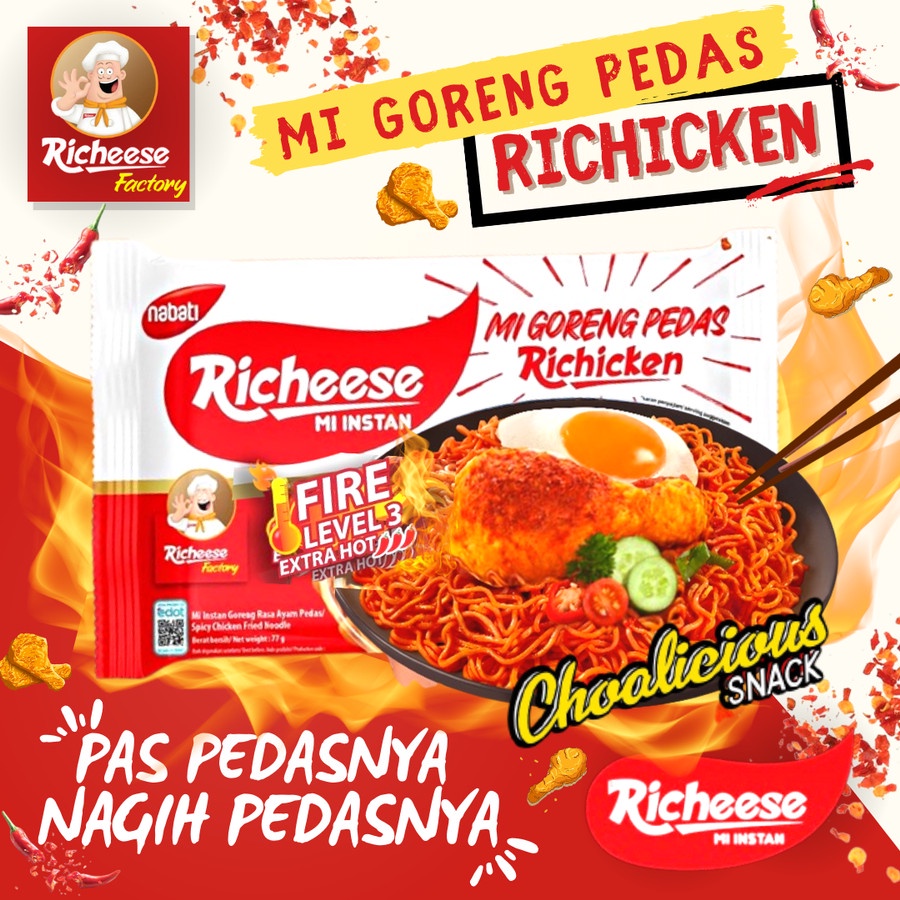 Richeese Fried Cheese Noodles 74gr Lv 0/3/5 & Richeese Noodle Cheese ...