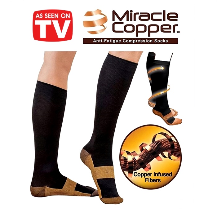 Comfortable Relief Socks Soft Unisex Miracle Copper Anti-Fatigue ...