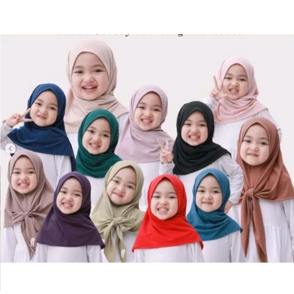 Instant Triangle Hijab for Children 2-7 years Jersey Material ...