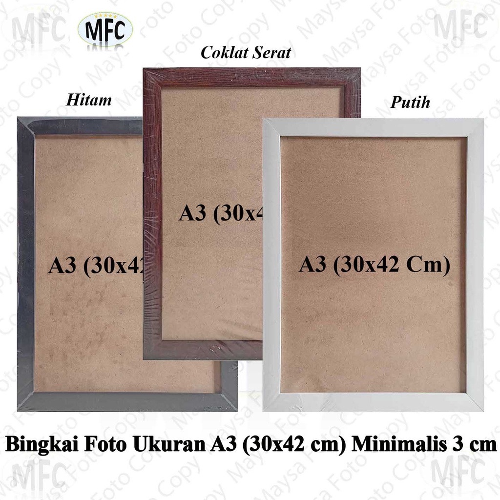 PUTIH HITAM Photo Frame A3 30x42 Cm full Minimalist Black White And ...