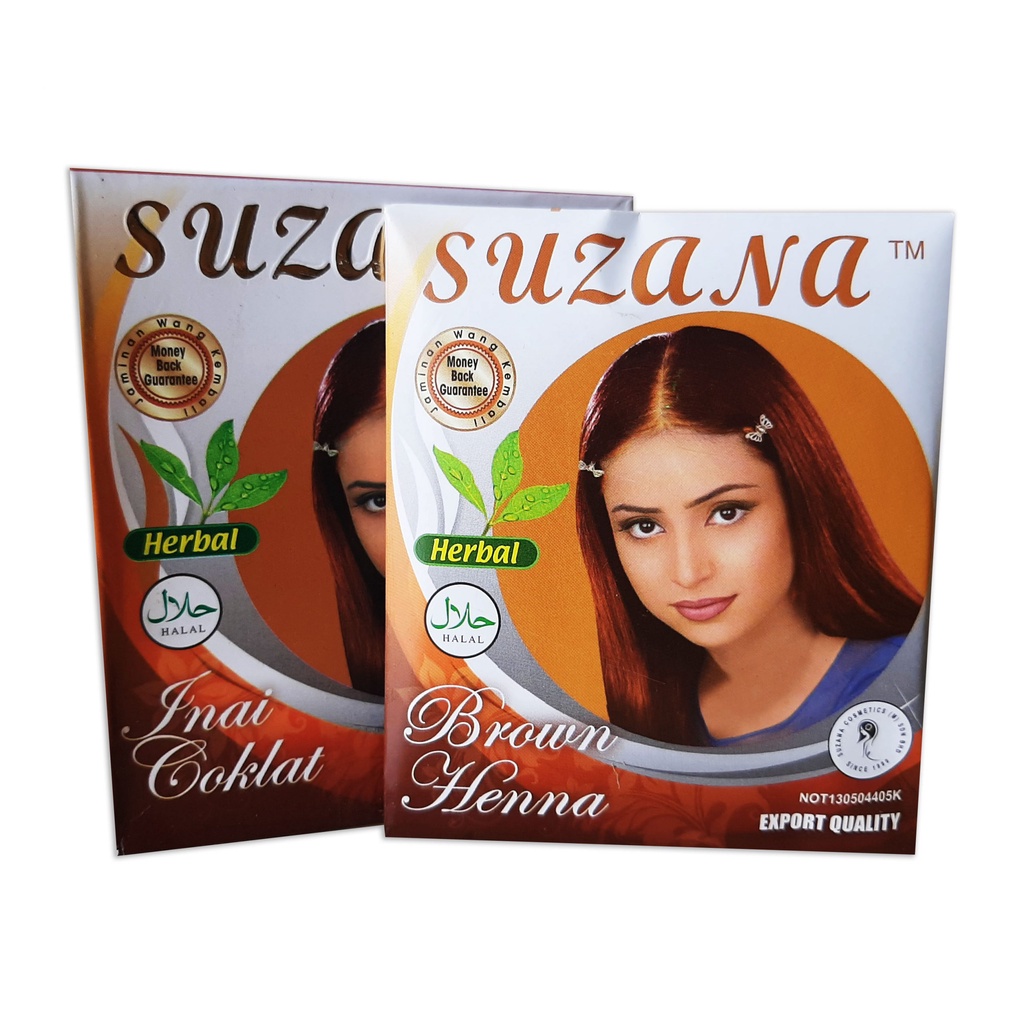 Suzana Brown Henna Hair Coloring Powder Inai Rambut Inai Chestnut Inai ...