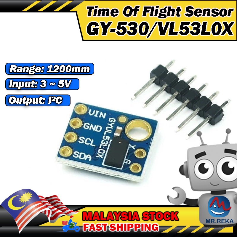 ⚡️ GY-530 VL53L0X Time-o f-Flight (ToF) Laser Ranging Sensor Distance ...