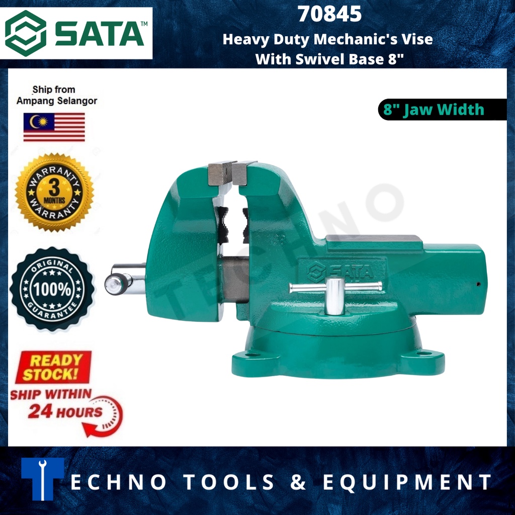 SATA 70841/ 70842/ 70843/ 70845 4"- 8" Mechanics Bench Vise - Heavy ...