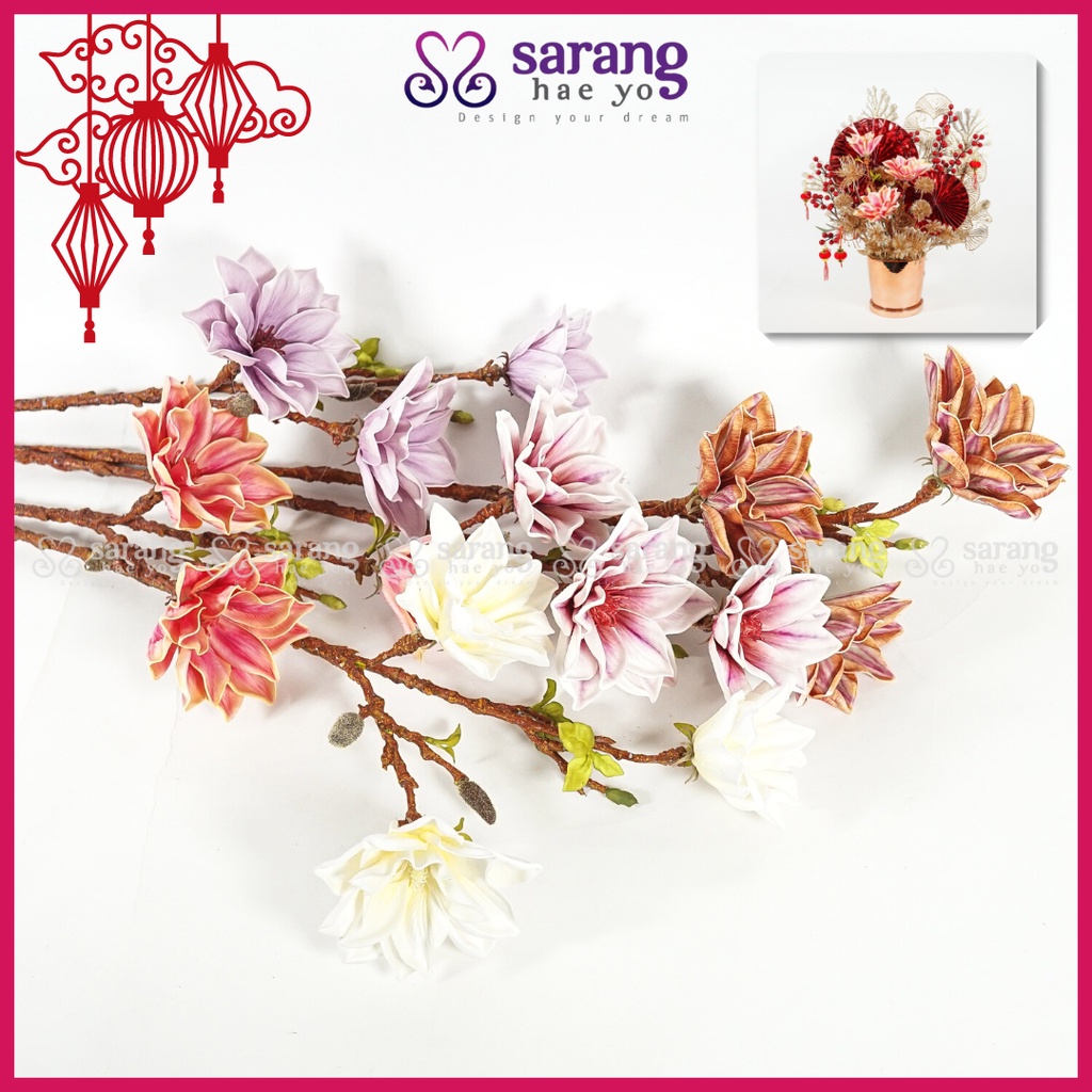 新年装饰 ARTIFICIAL MAGNOLIA FLOWER / BUNGA HIASAN DULANG HANTARAN ...