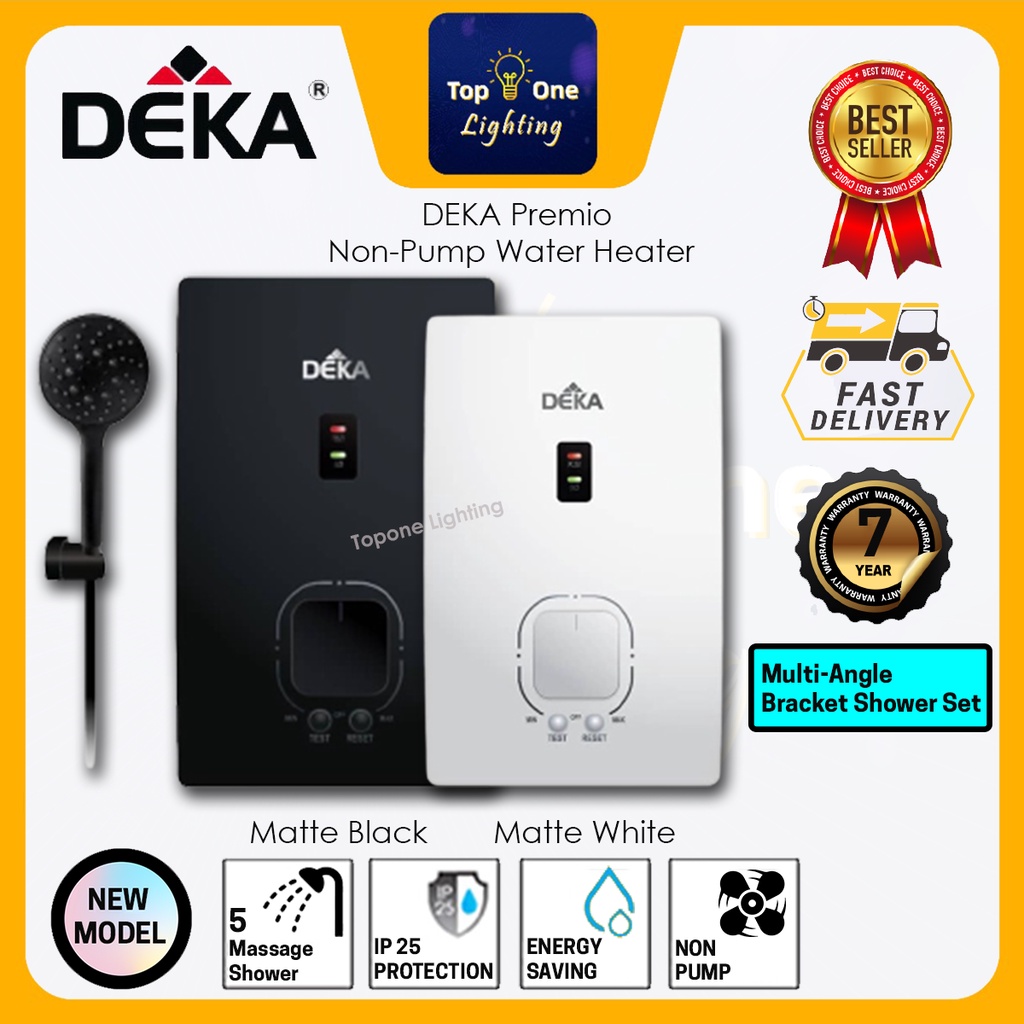 Deka Premio Instant Water Heater Matte Black / White Non Pump | Shopee ...
