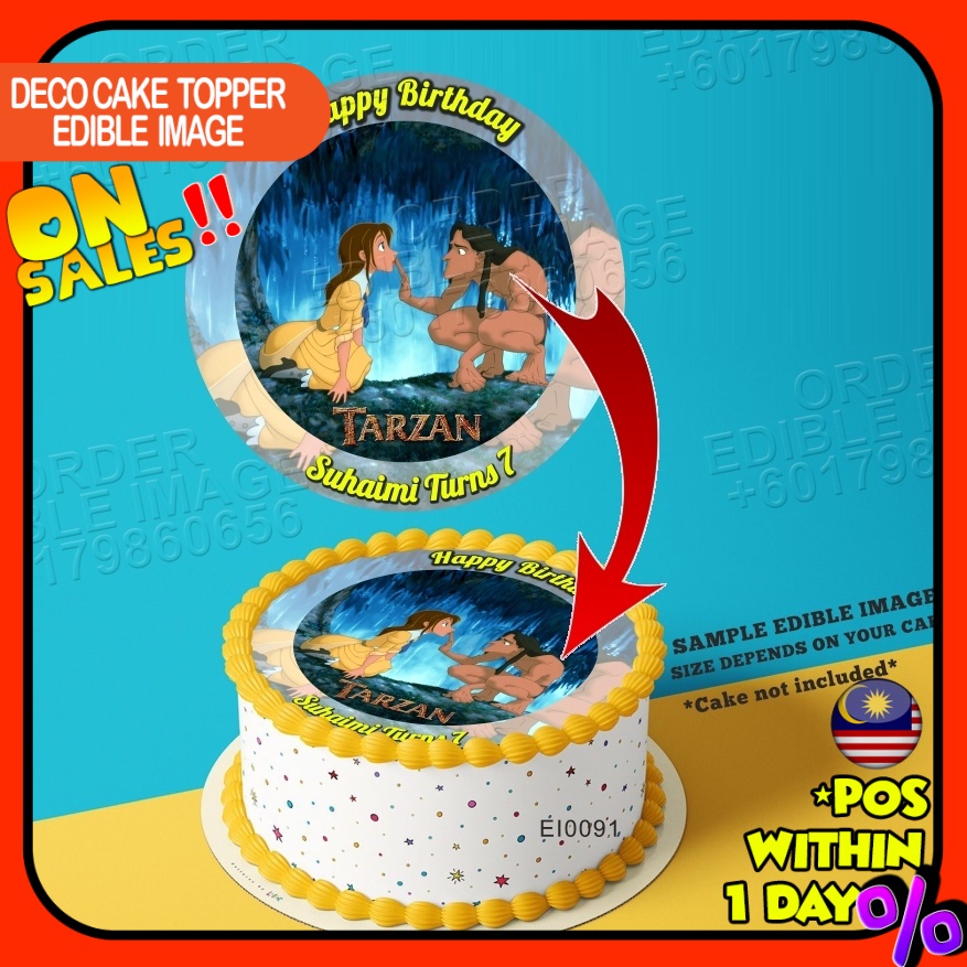 Printing Tarzan Edible Image Print Cake Photo Icing Paper Birthday ...