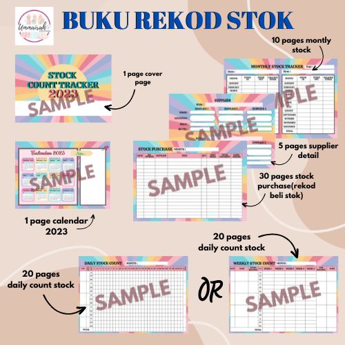Buku Rekod Stok 2023 | Stock Tracker | Sale Tracker | Calendar 2023 ...