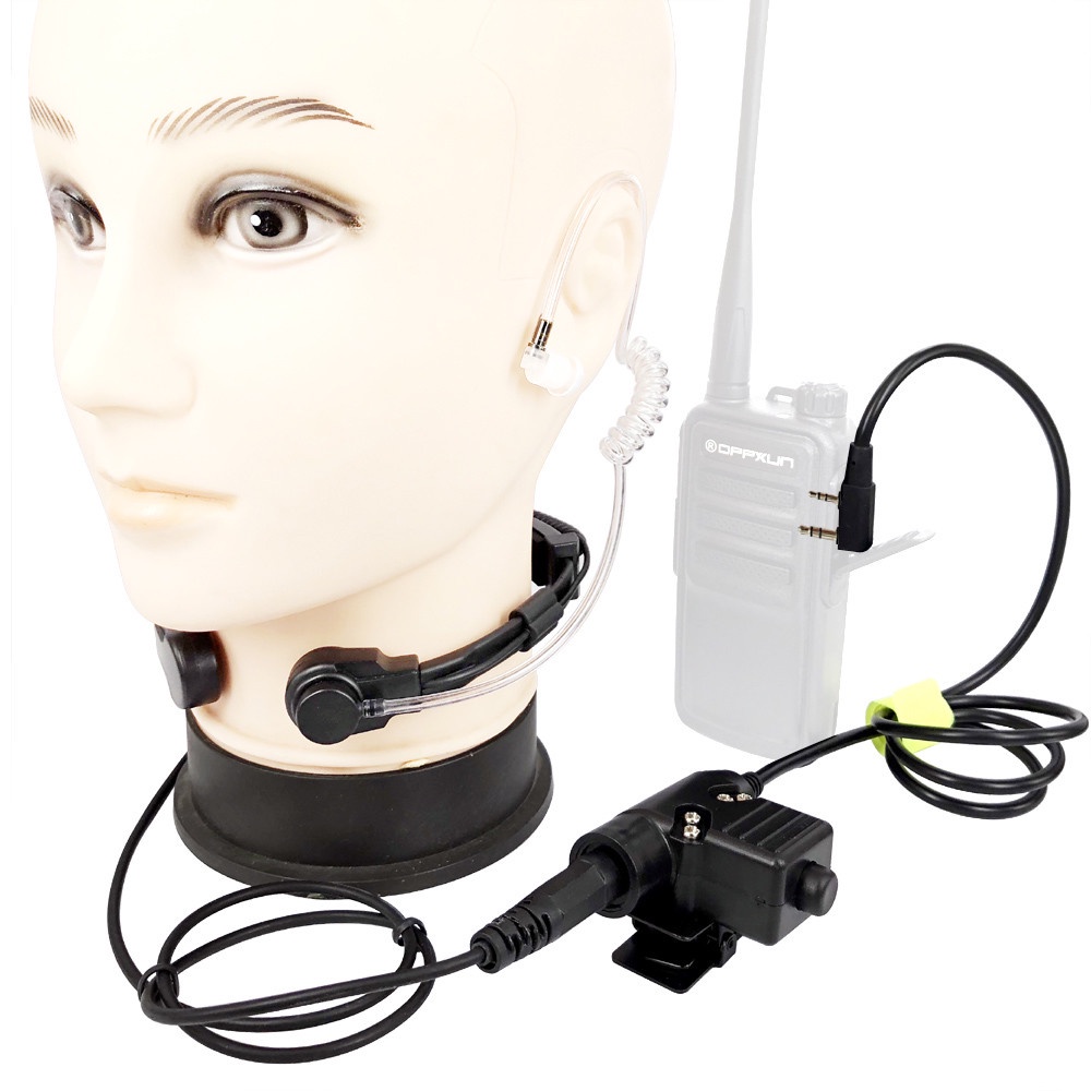 Walkie Talkie Microphone Heavy Duty U94 PTT Neck Throat Mic Earpiece ...