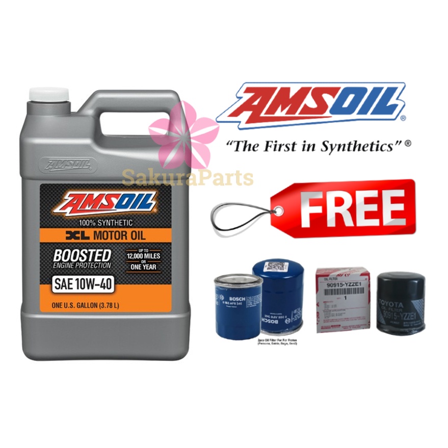 (MADE IN USA) Amsoil 100% Synthetic XL BOOSTED 10w40 Synthetic Engine ...