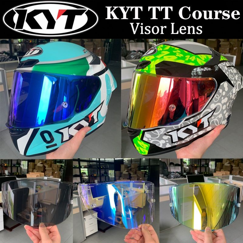 FLAT VISOR GLASS KYT TT COURTE IRIDIUM RED GOLD/VISOR HELM TTC IRIDIUM ...