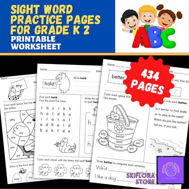 [SS160] Sight Word Practice Pages Printable Worksheet for Preschooler ...