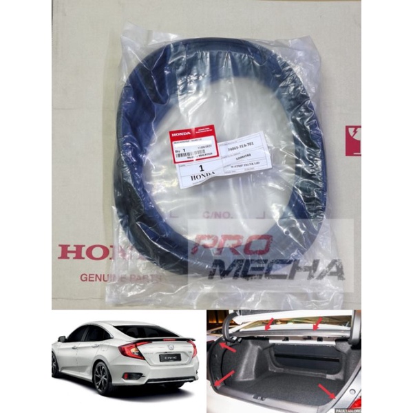 ORIGINAL HONDA CIVIC FC 2016~2020 TEA REAR BONNET RUBBER. BOOT RUBBER ...