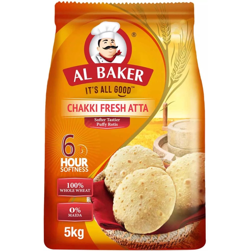 Al Baker Chakki Atta, Whole Wheat Flour, Fresh Atta, No 1 Brand from ...