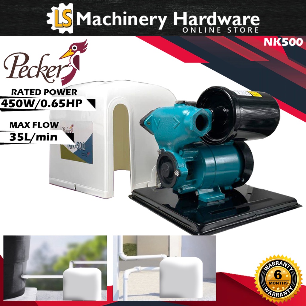PECKER 0.65HP/450W Automatic Self-Priming Water Pump NK500 - 6 Months Local Warranty - | Shopee ...
