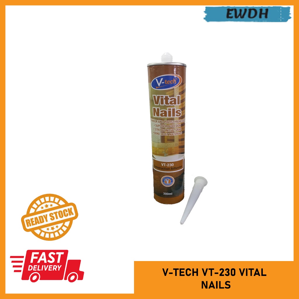 VT-230 Vital Nails 350ml Construction Adhesive Sealant Wood Sealant Wainscoting glue | Shopee ...