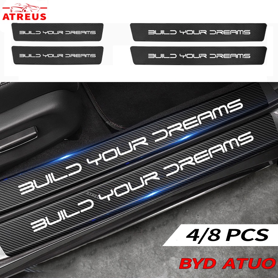 New BYD Atto 3 Car Door Trunk Protect Sticker Carbon Fiber Leather ...