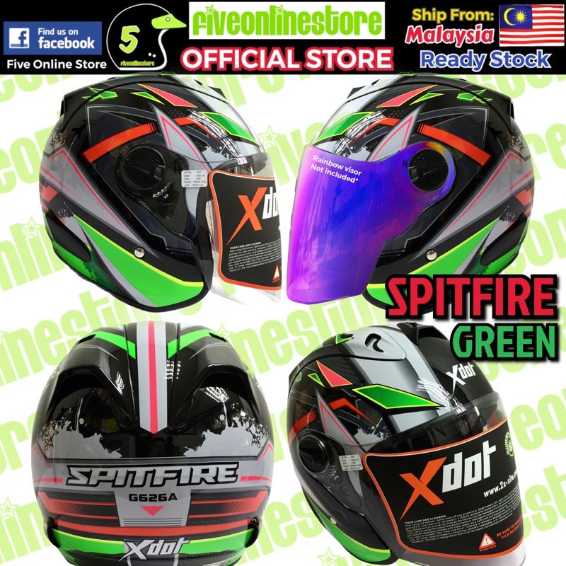 XDOT G626A Open Face Helmet Collection DREAM HANGRY SPITFIRE Rossi ...