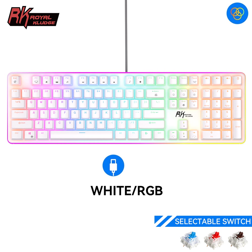Royal Kludge RK918 Full RGB Backlit Wired Mechanical Keyboad 104Key 100 ...