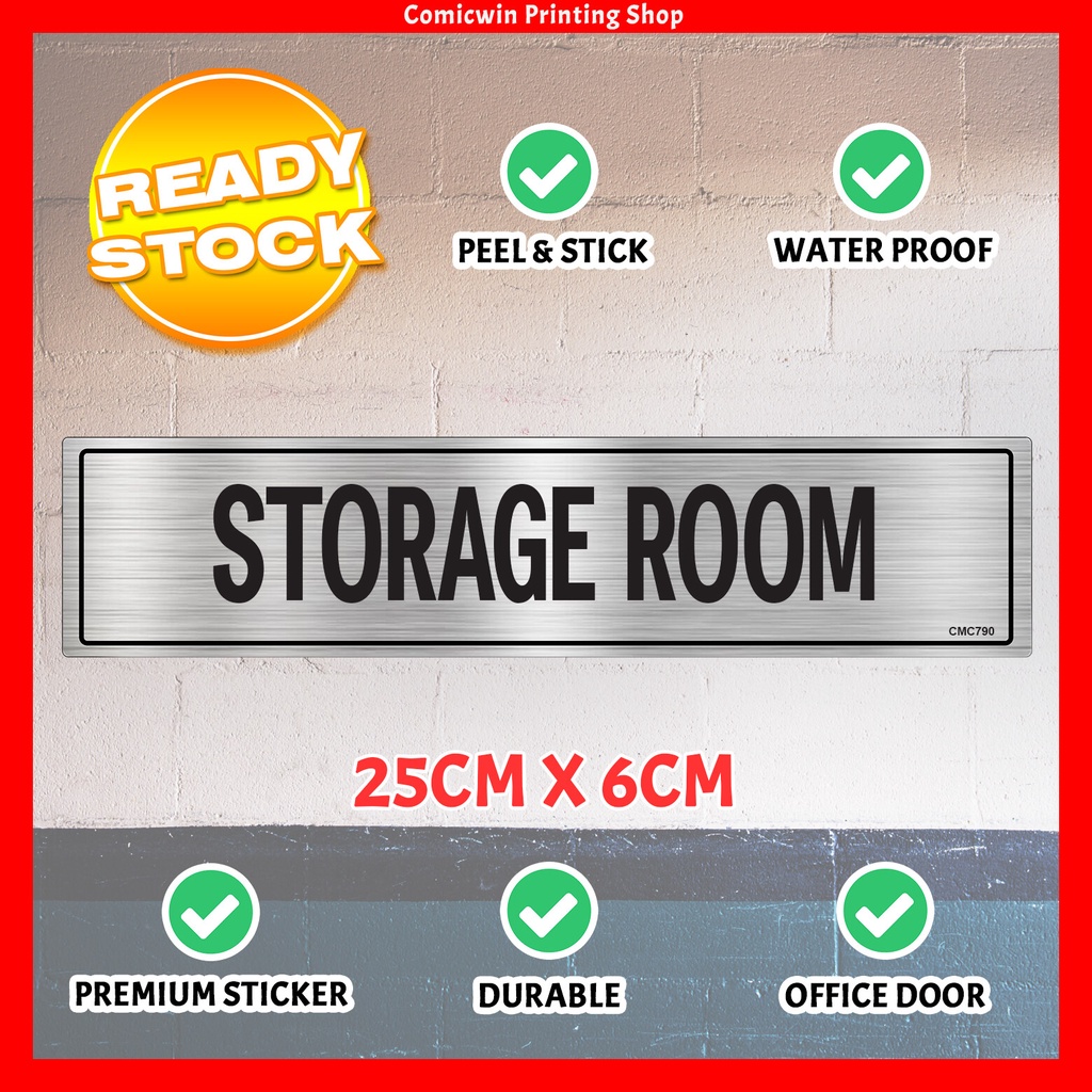 CMC790 Room Tag Special Silver Sticker (25 x 6 cm) Storage Room ...