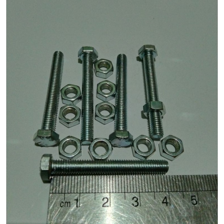 20 pcs bolts + nuts BMP m5 x 40 mm galvanized (8 keys) | Shopee Malaysia