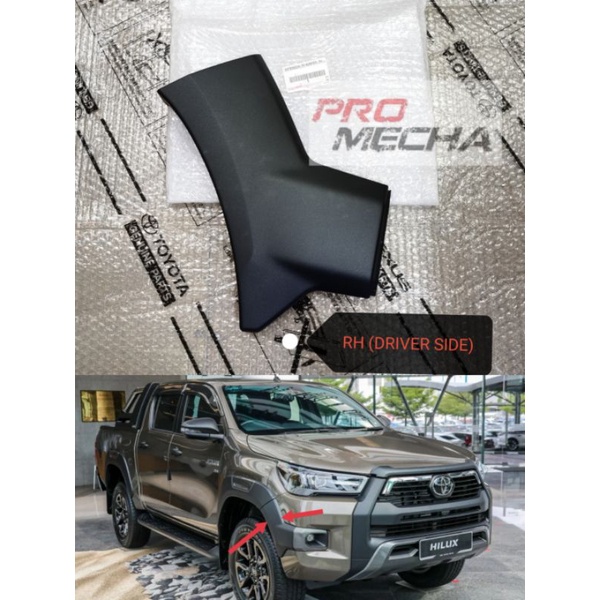 ORIGINAL TOYOTA HILUX REVO GUN126 MLM 2021~2022 FRONT BUMPER SIDE SKIRT ...