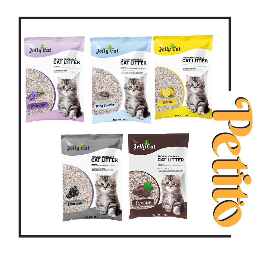 Jolly Cat Bentonite Cat Litter 10L -Baby Powder / Espresso / Lemon ...