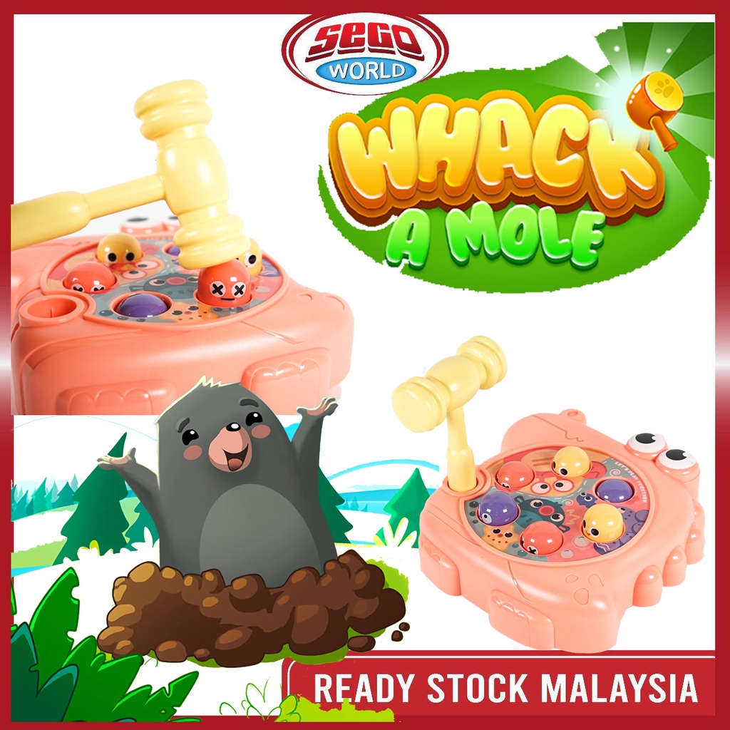 Wooden Hammer Toys Whack a Mole Game for Kid Pounding Bench Wooden ...