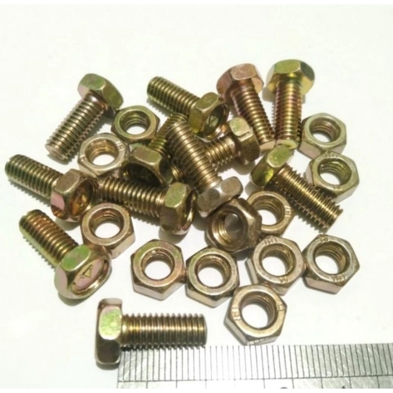 Hex BMK YELLOW NUT BOLT M6 x 15 mm (10 KEYS) | Shopee Malaysia