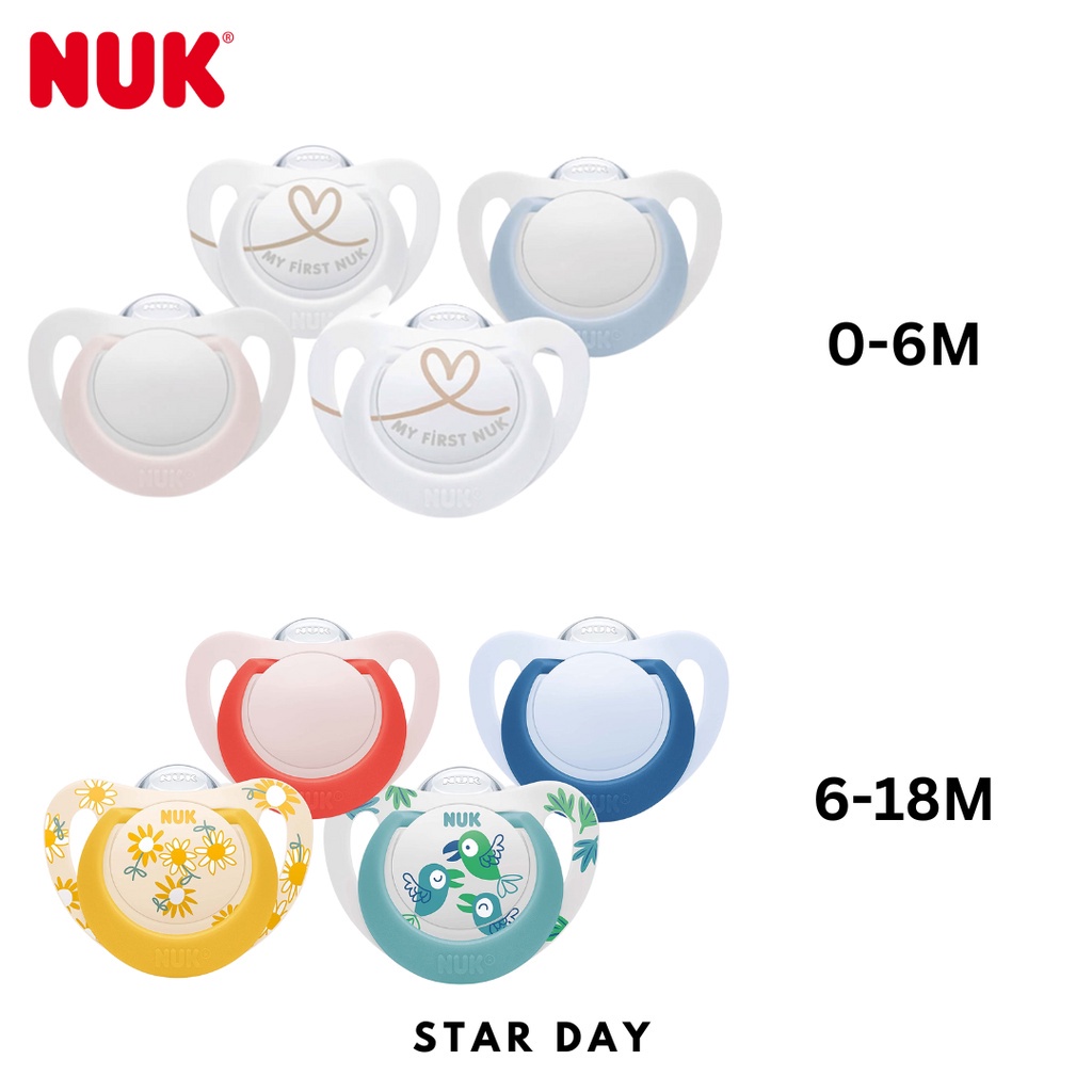 NUK Latex Soother Star Day 0-6M/ 6-18M (2 Pcs/Box) | Shopee Malaysia