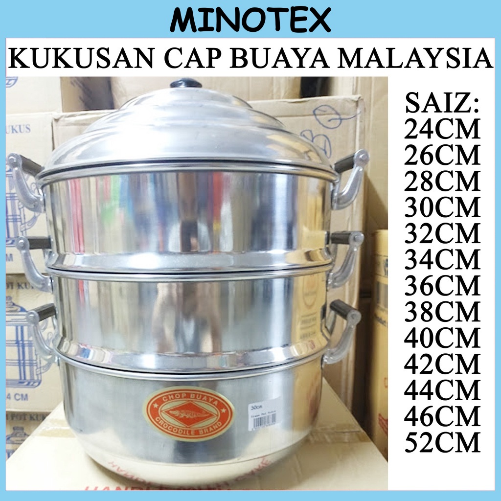 PENGUKUS 3 LAPIS 40CM CROCODILE STEAMER KUKUSAN CAP BUAYA / PERIUK ...