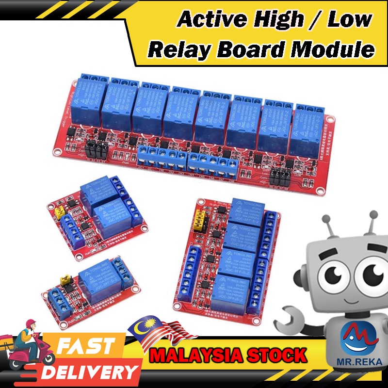 ⚡️ Relay Board Module Active High Low Switchable 1 Channel / 2 Channel / 4 Channel / 8 Channel ...